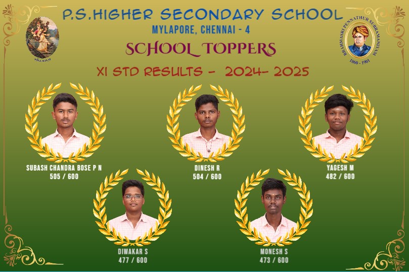 P.S HIGHER SECONDARY SCHOOL : PROVIDING VALUE-ORIENTED EDUCATION SINCE ...